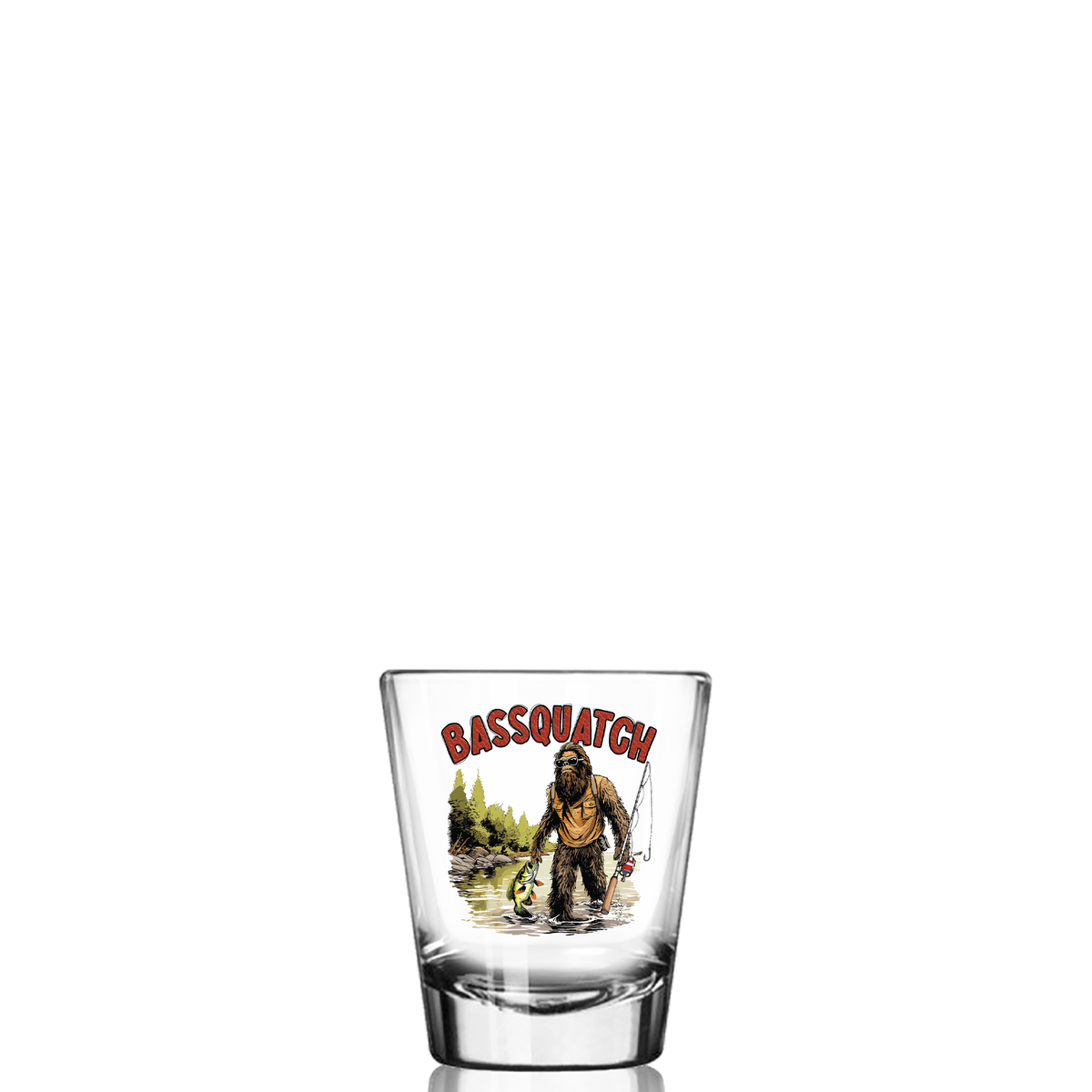Bassquatch - Fishing Bigfoot Shot Glass 12 PCS MOQ – 2 Monkey Trading LLC
